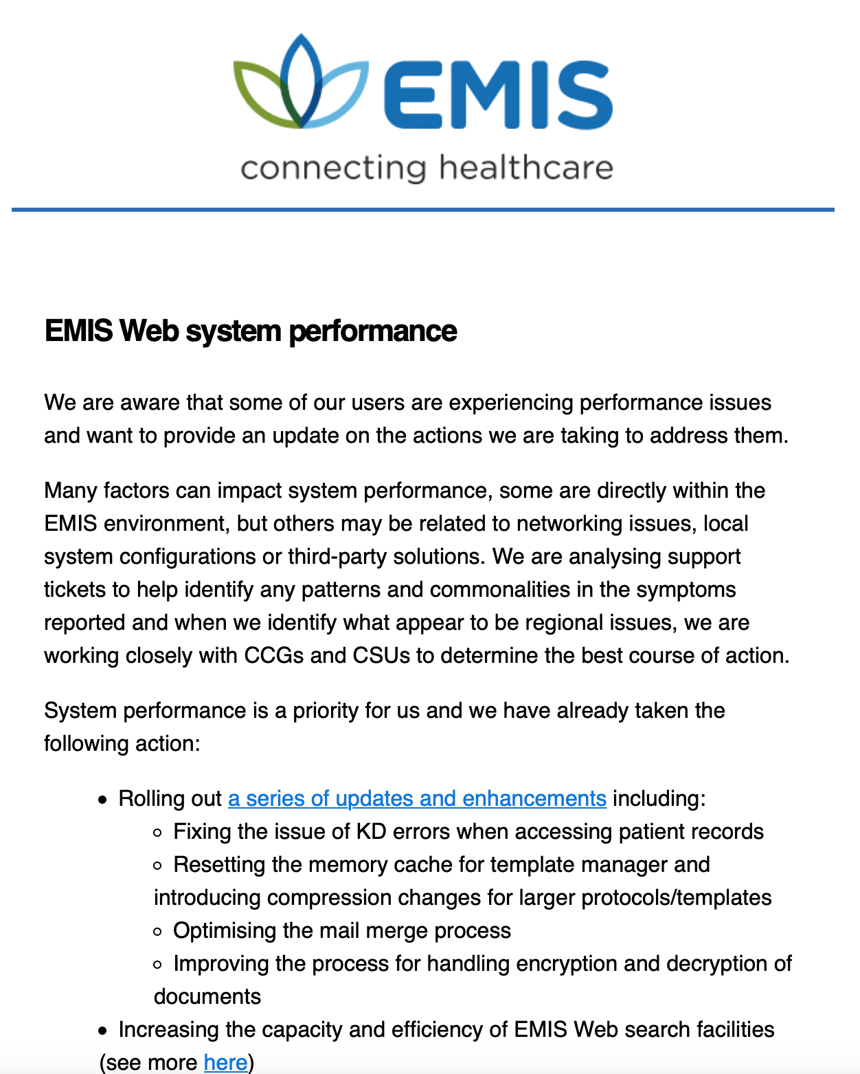 EMIS Web crashing? - Primary Care IT
